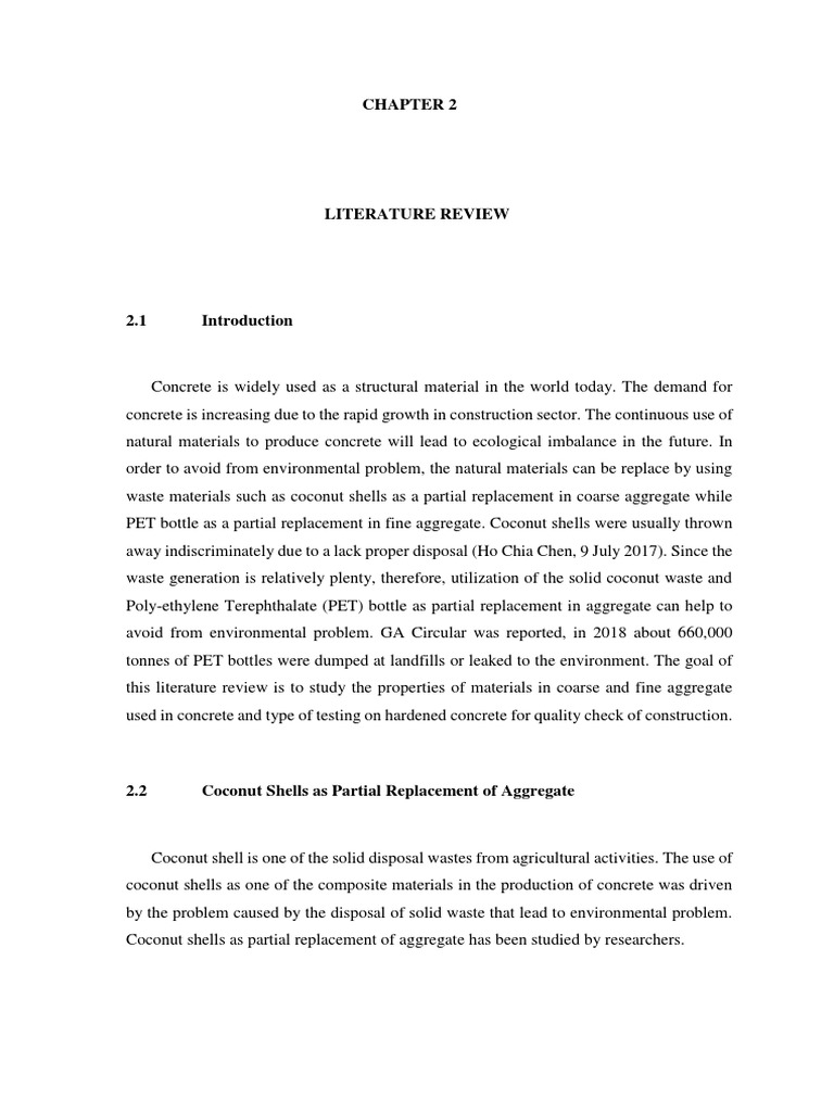 Literature Review Format | PDF | Construction Aggregate | Concrete
