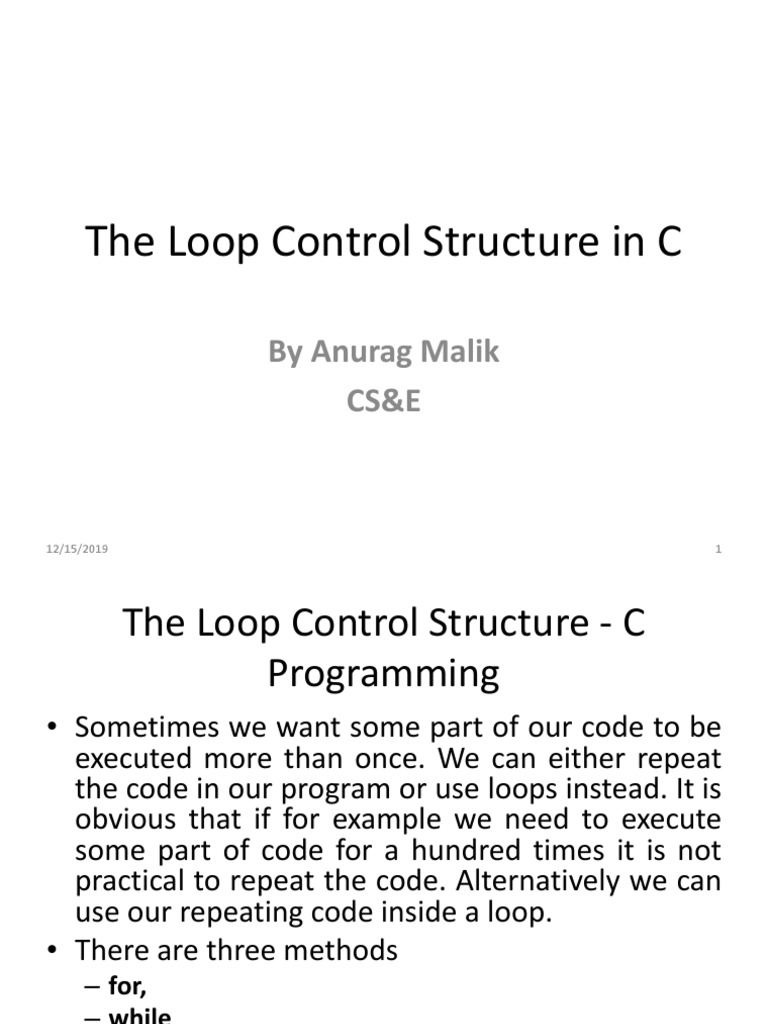 3 The Loop Control Structure Final | PDF | Control Flow | Software Development