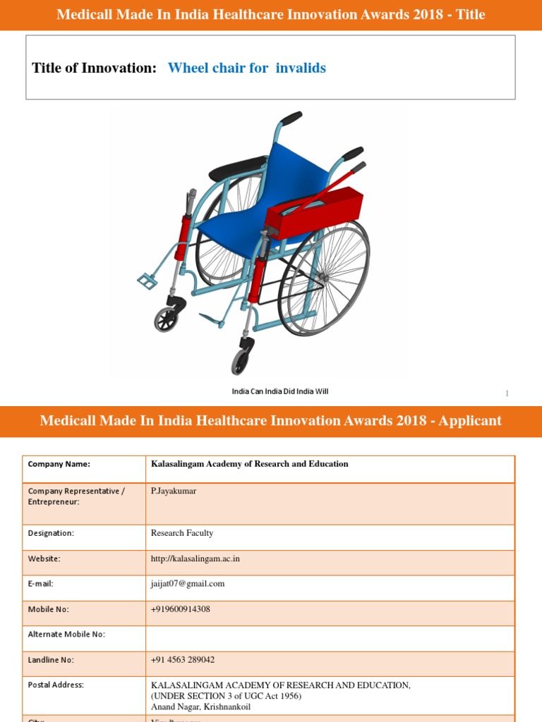 Medical Wheel Chair | PDF | Wheelchair | Patent