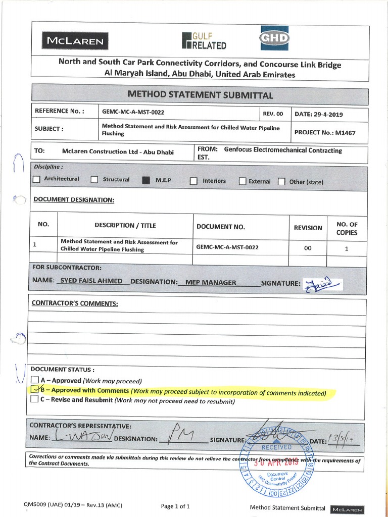Chilled Water Pipeline Flushing | PDF