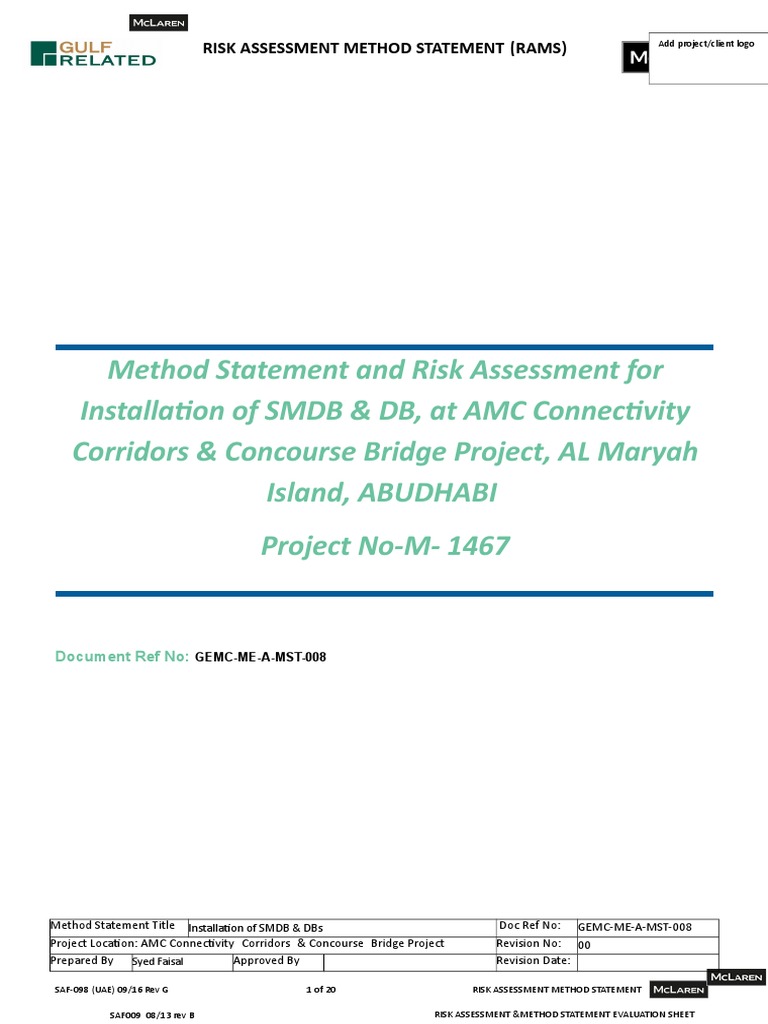 MS For Installation of SMDB, DB Panels | PDF | Personal Protective ...
