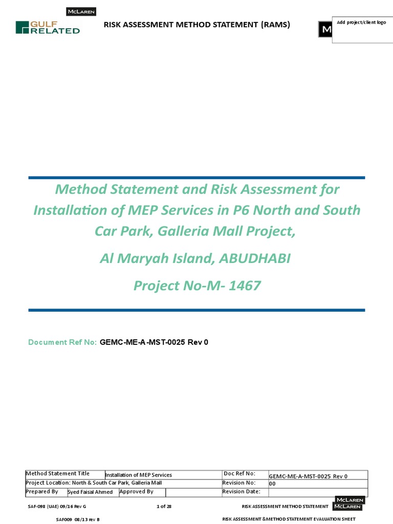 MS - Installation of MEP Services | PDF | Personal Protective Equipment ...