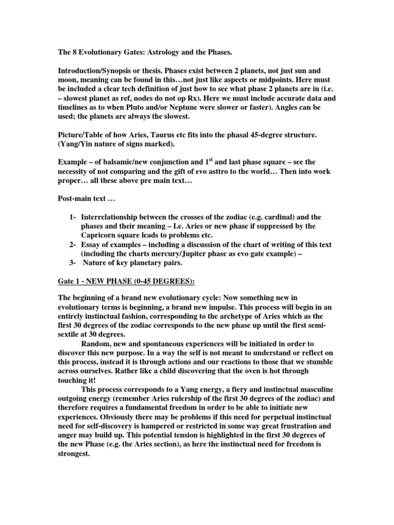 The 8 Evolutionary Gates: Phases in Astrology | PDF | Planets In ...