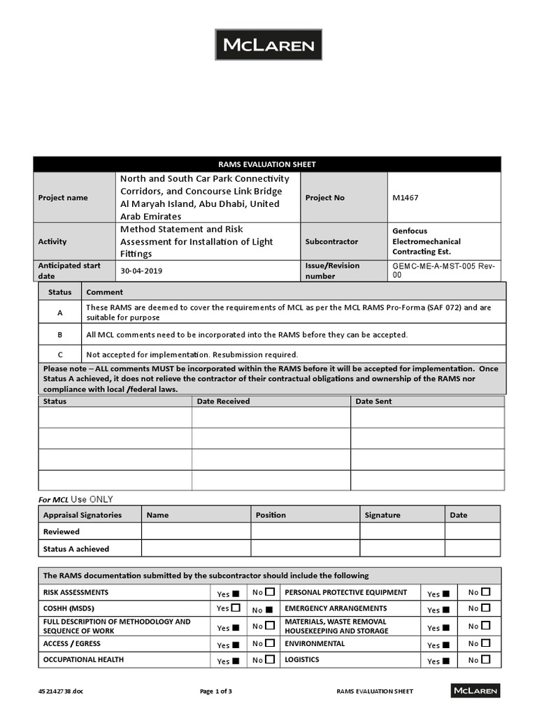 RAMS Evaluation | Business