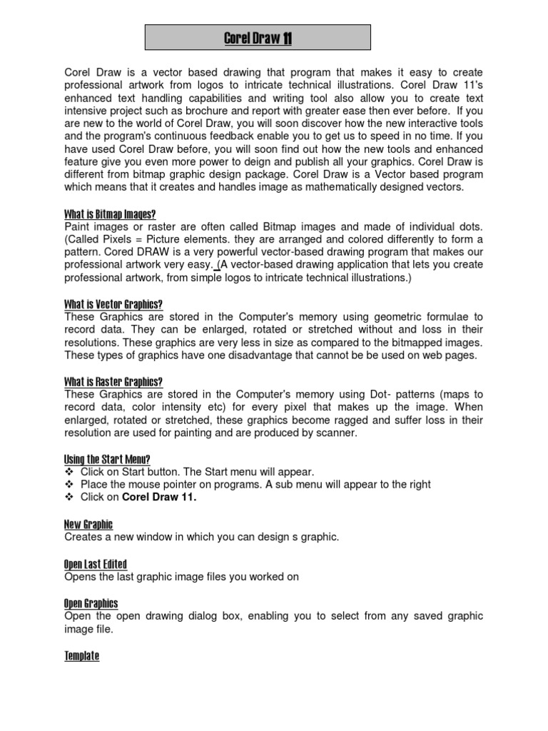 Corel Draw PDF | PDF | Graphics | Graphic Design