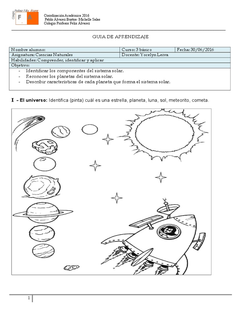 Guia 3º Sistema Solar | PDF | Sistema solar | Nube interestelar local