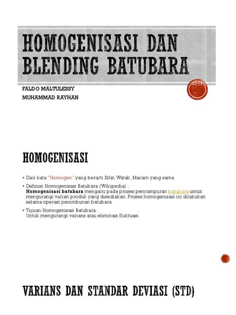 Homogenisasi Dan Blending Batubara | PDF