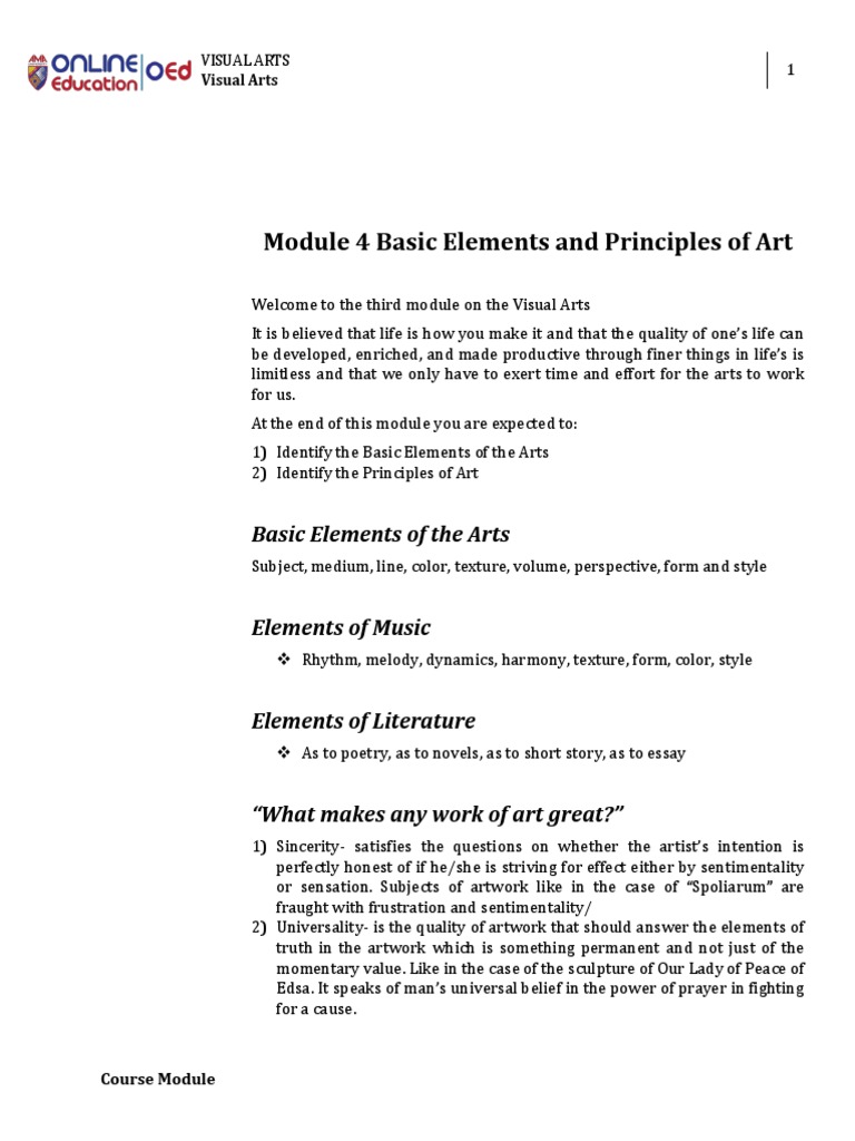 Basic Elements and Principles | PDF | Composition (Visual Arts) | The Arts