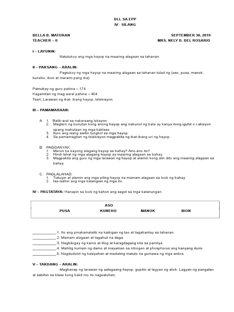 DLL Sa Epp | PDF