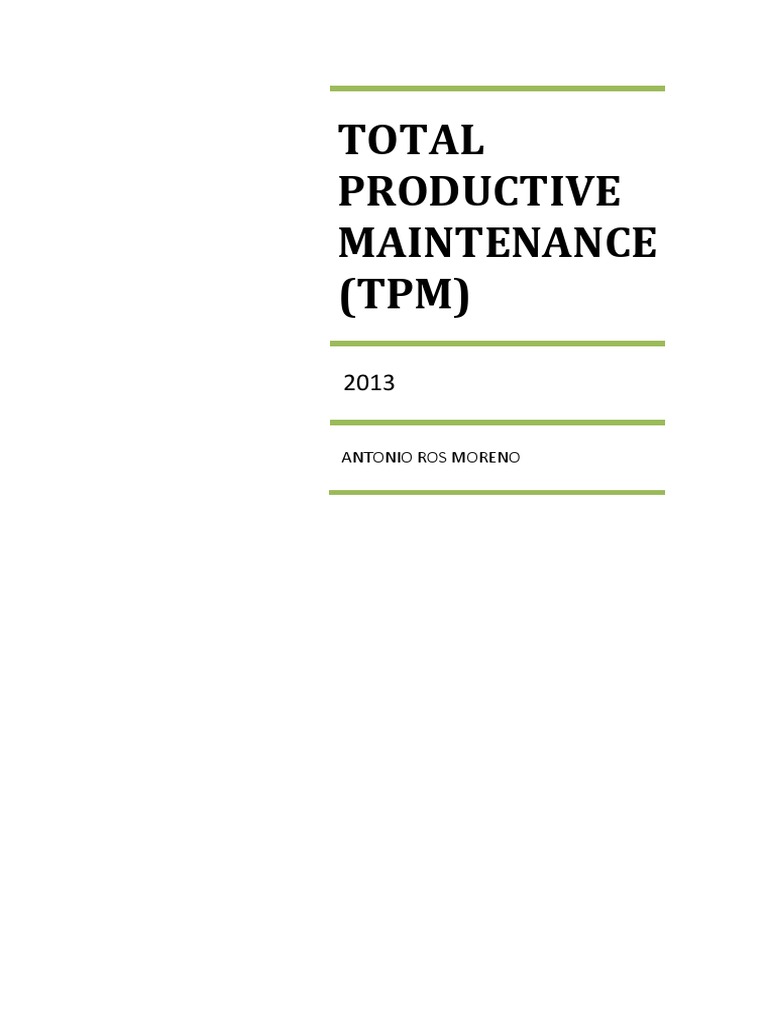 Total Productive Maintenance TPM 2013 | PDF | Ingeniería de ...