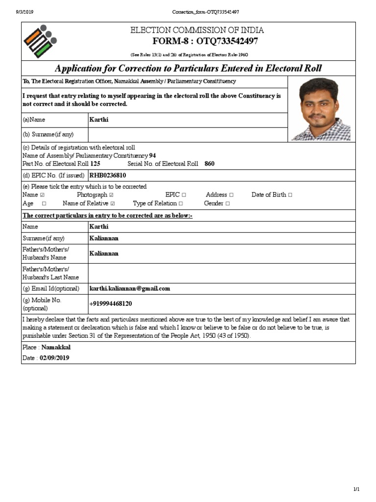 Correction form-OTQ733542497 PDF | PDF | Politics | Social Science