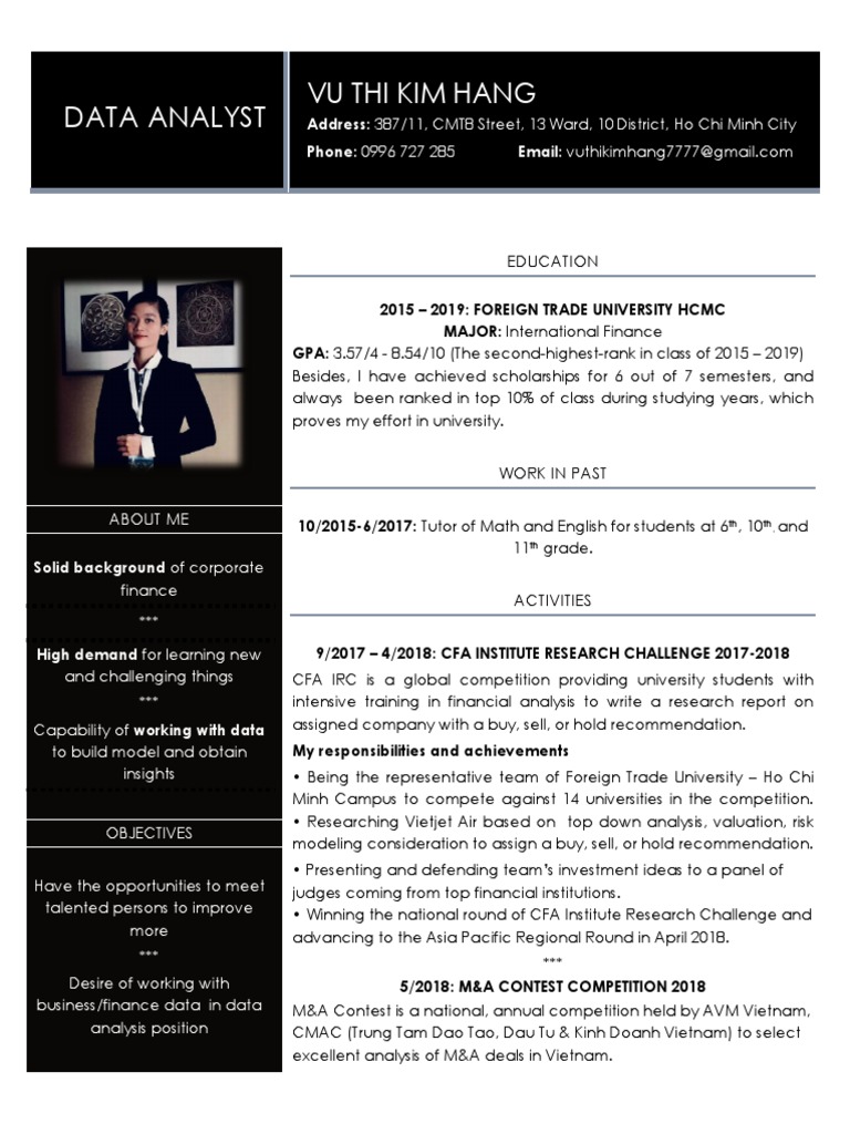 CV Template | PDF | Data Analysis | Mathematical Finance