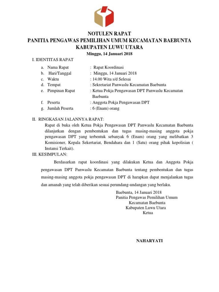 Contoh Notulen | PDF