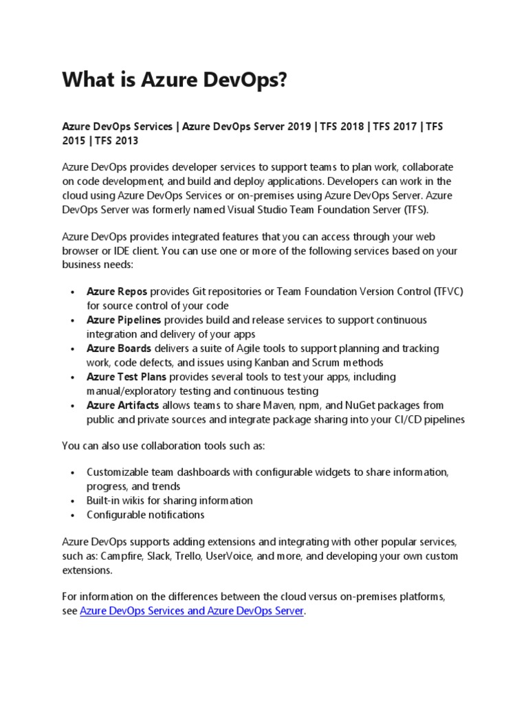 Microsoft Azure DevOps | Download Free PDF | Microsoft Visual Studio ...