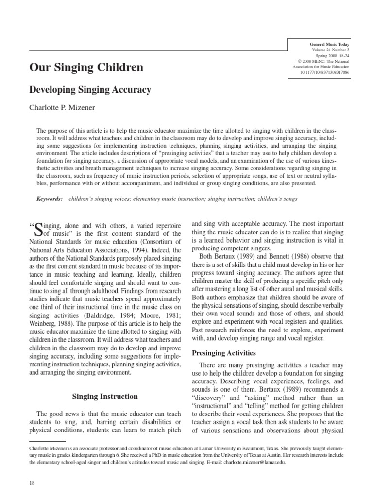 Singing Children | PDF | Singing | Music Education