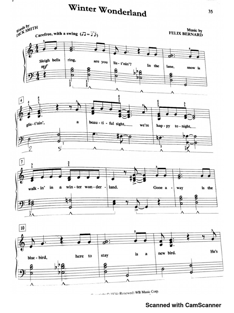 Winter Wonderland - Piano Arrangement | PDF
