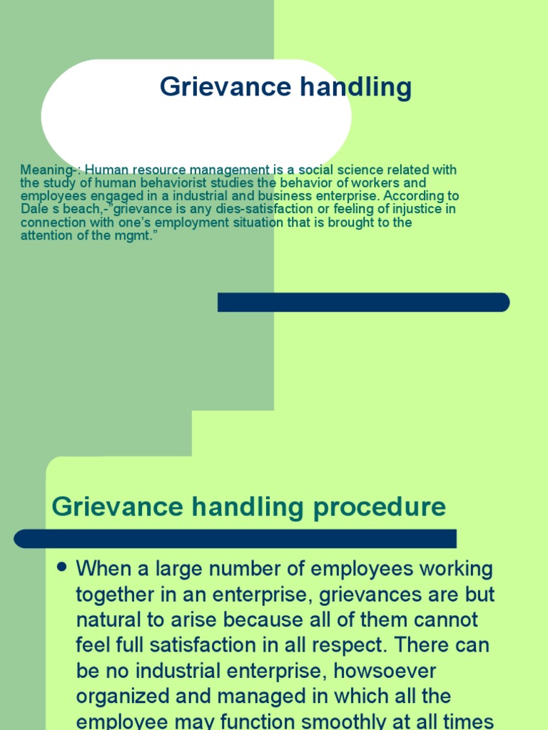 Grievance Handling in HR Management | PDF | Career & Growth