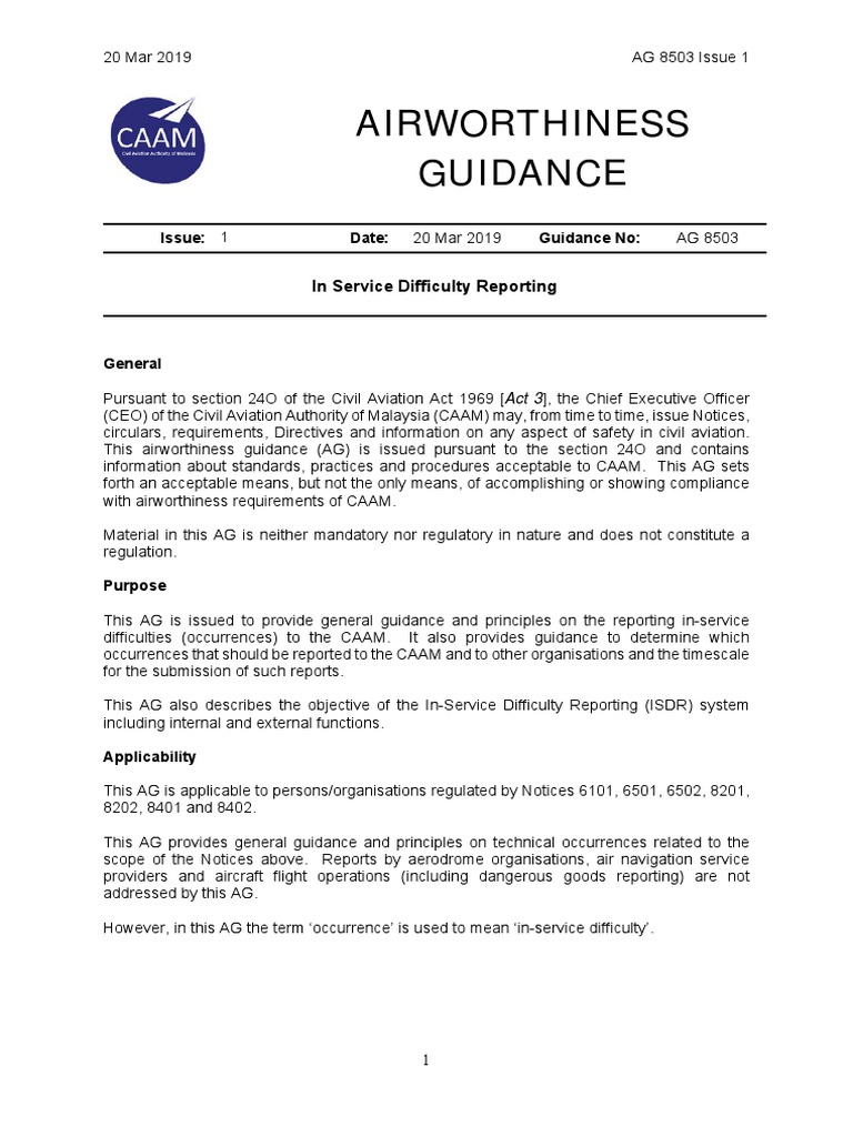 Reportable Occurence CAAM 2019 PDF | PDF | Landing Gear | Aircraft ...