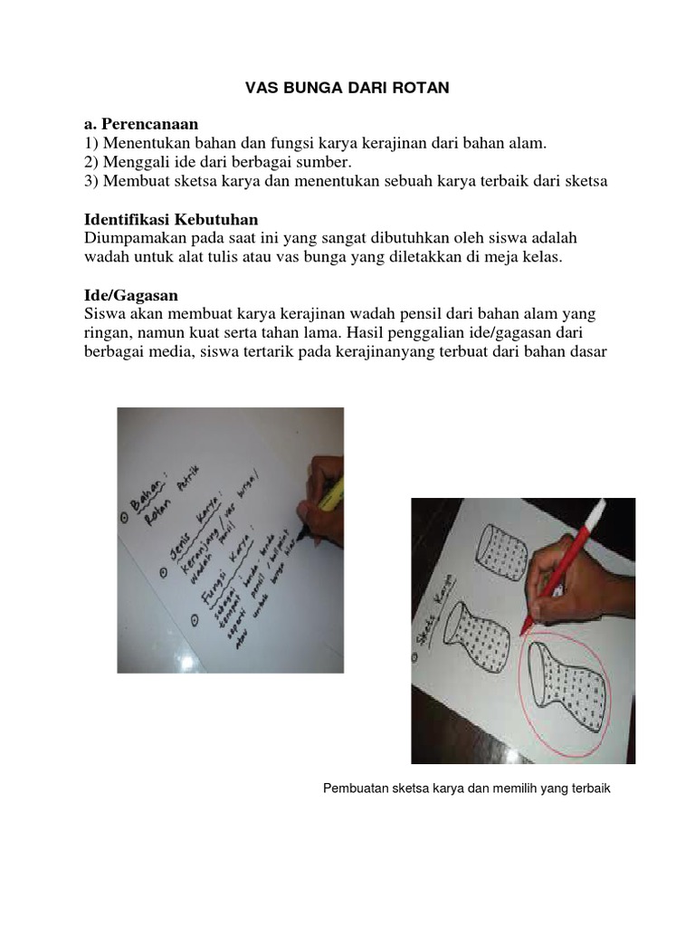 Langkah Membuat Vas Bunga Rotan | PDF
