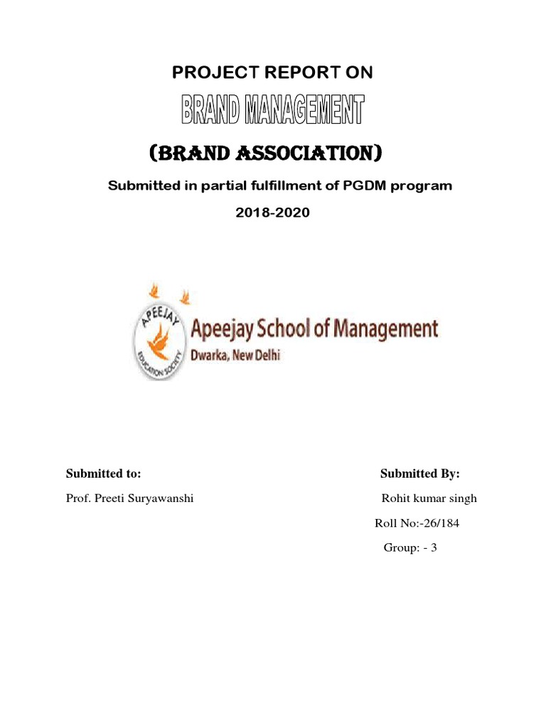 Brand Management Project Report | PDF | Spotify | Brand