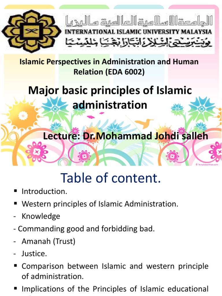 7 Major Basic Principles of Islamic Administration11 | PDF | Muhammad ...