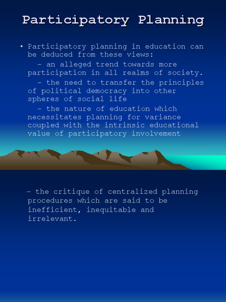 Participatory Planning | PDF