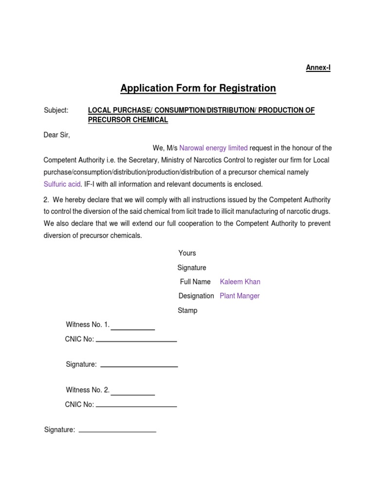 Application For Registration | PDF | Business