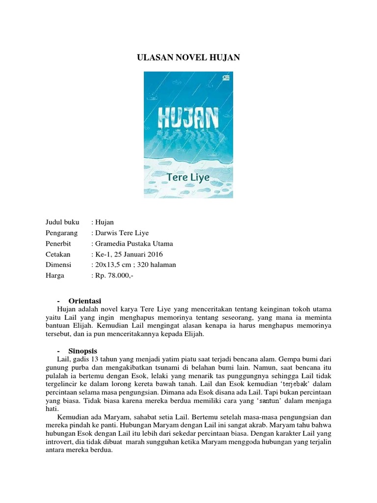 Ulasan Novel Hujan | PDF