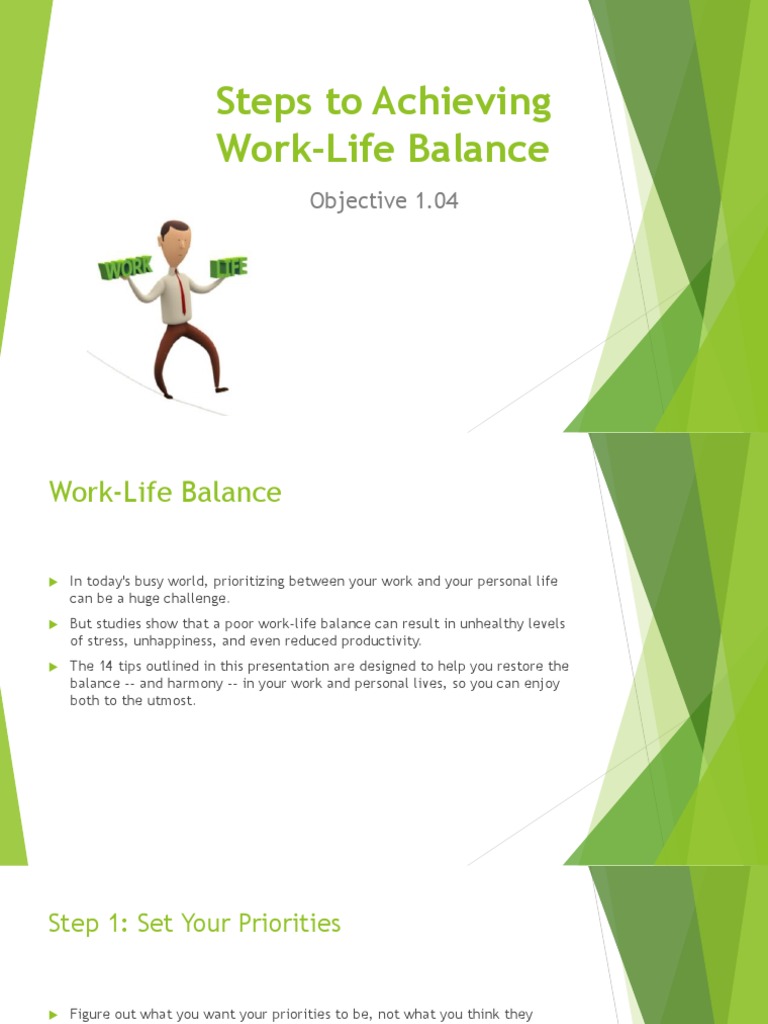 Steps to Achieving Work-Life Balance PPT | Work–Life Balance | Free 30 ...