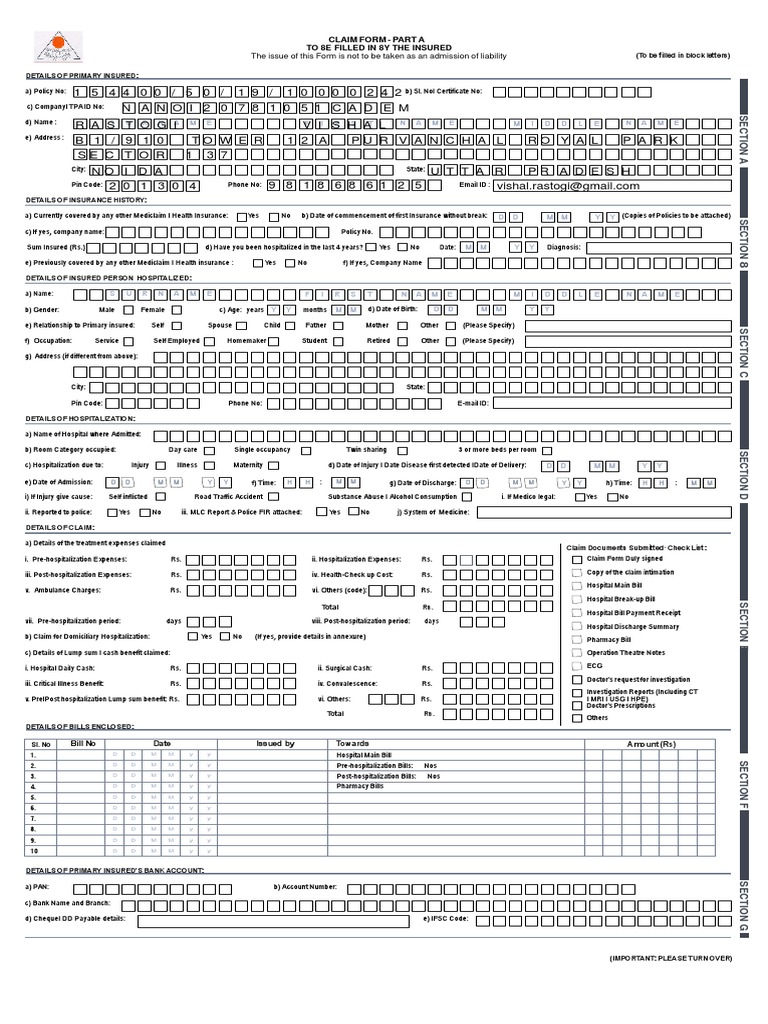 OPD Claim Form | PDF | Insurance | Banks