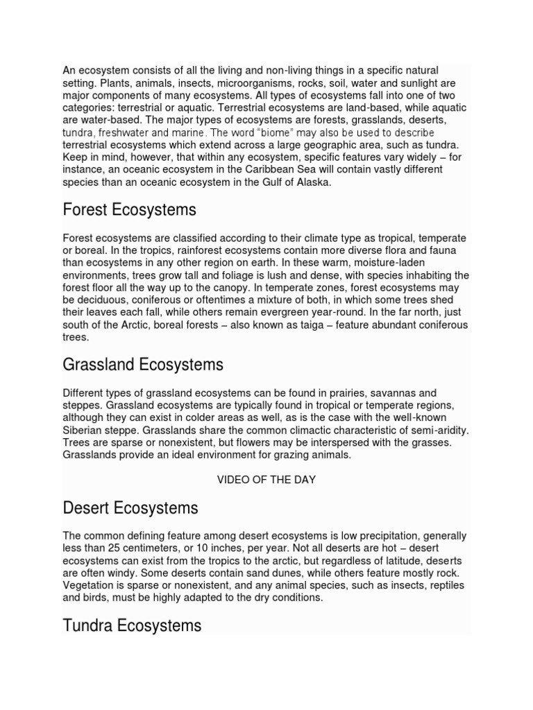 Types of Ecosystem | PDF | Grassland | Forests