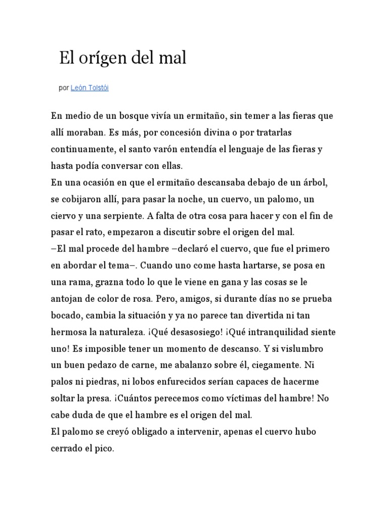 El Orígen Del Mal | PDF