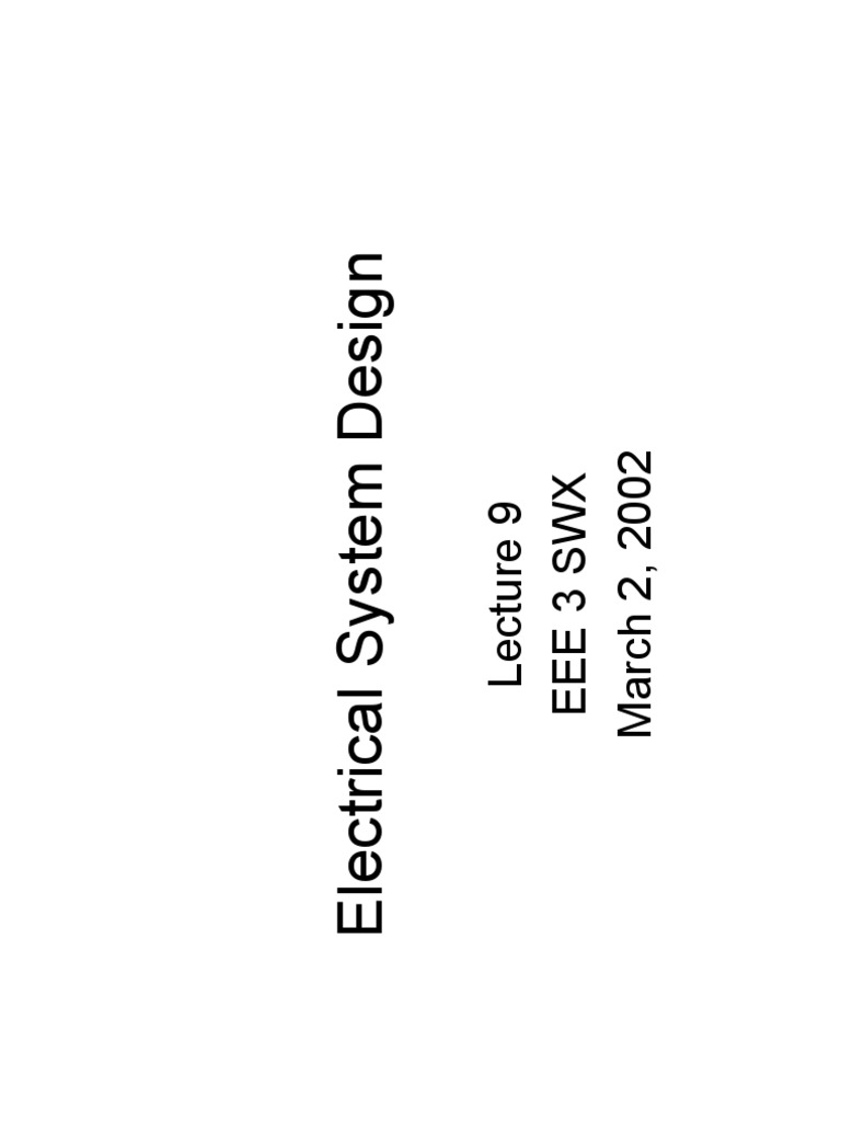 EEE3 Lec13 - Electrical System Design | PDF | Electrical Wiring ...