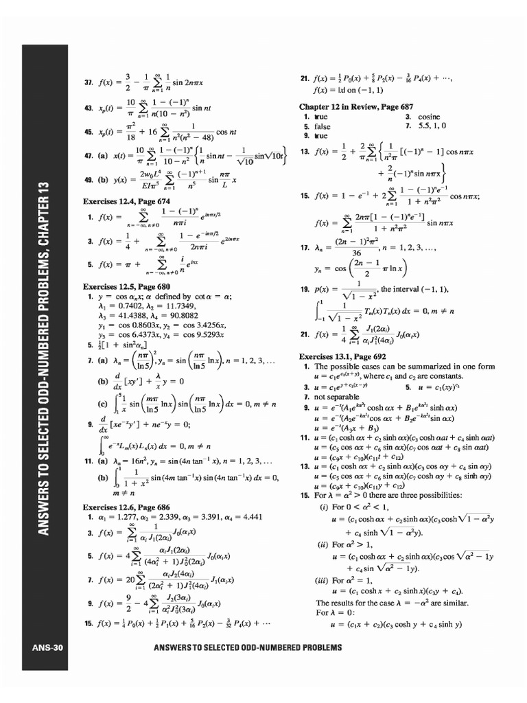 Advanced Engineering Mathematics Zill Answers | PDF