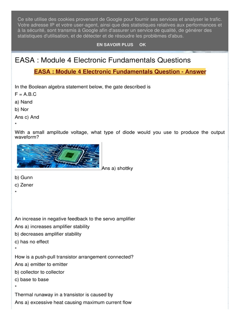 Aero Technology Easa Module 4 Electronic Fundament | PDF | Amplifier ...