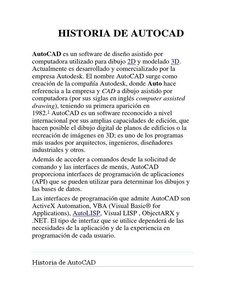Historia de Autocad | PDF | Cad automático | Autodesk