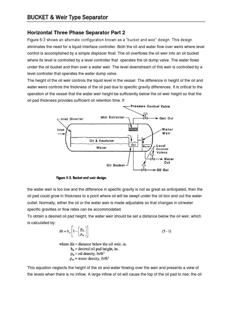 Bucket and Weir Separator Design | PDF | Continuum Mechanics | Chemical ...