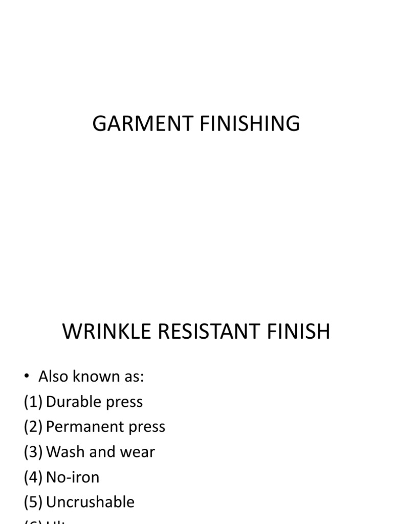 7 Garment Finishes | PDF | Textiles | Chemical Substances