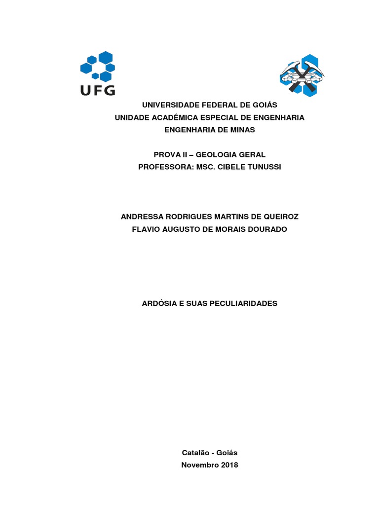 Ardosia e Suas Peculiaridades | PDF | Rochas (Geologia) | Rocha ígnea
