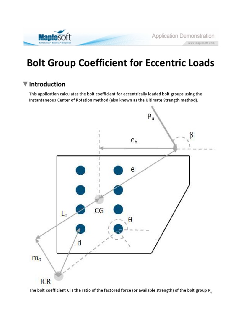 Bolt Group Coefficient For Eccentric Loads | PDF | Mechanical ...