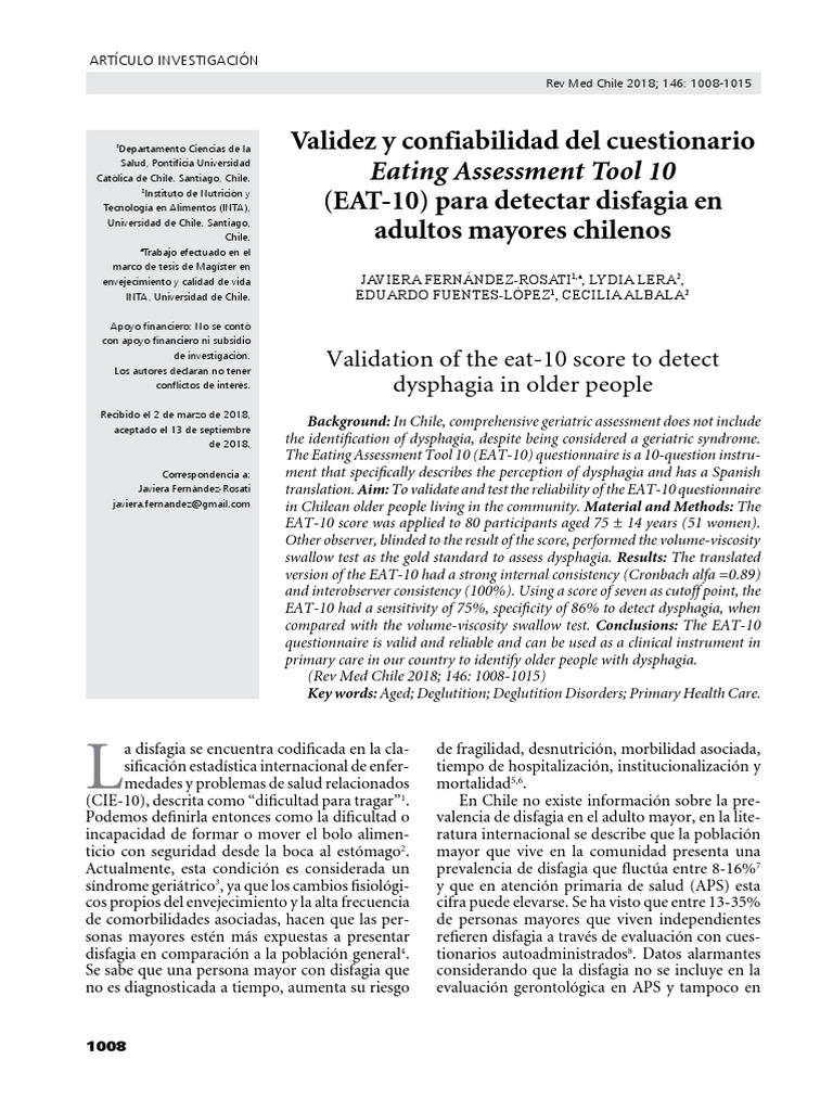 Eat 10 | PDF | Validez (Estadísticas) | Medicina CLINICA