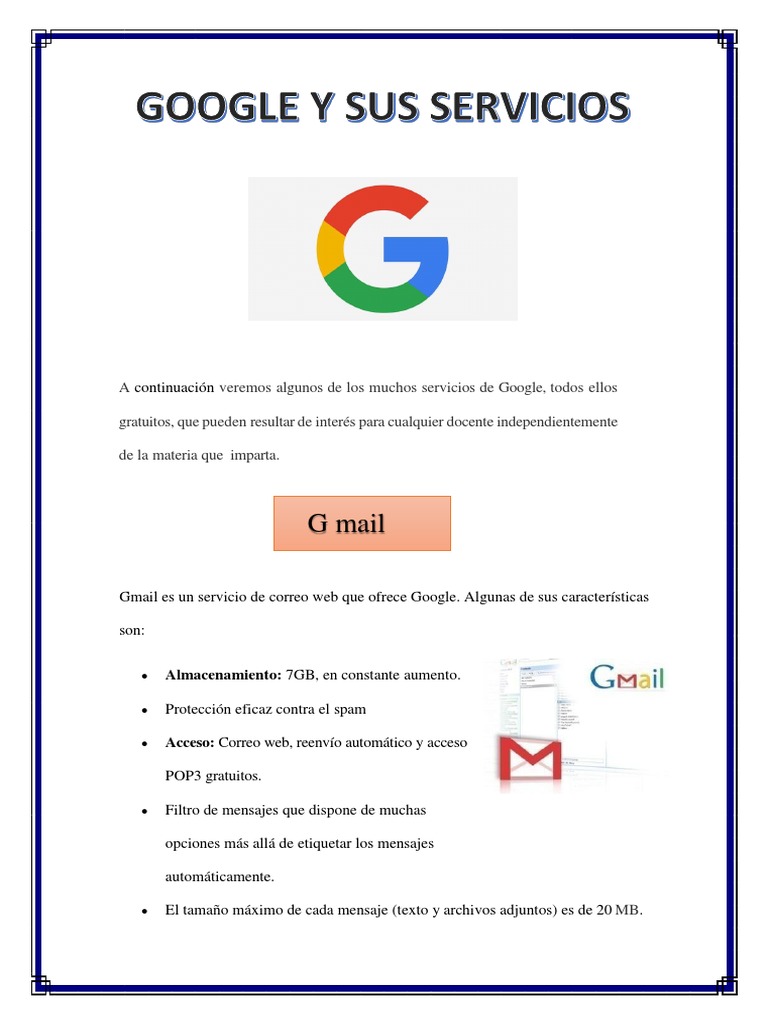 Google y Sus Servicios | PDF | Gmail | Informática
