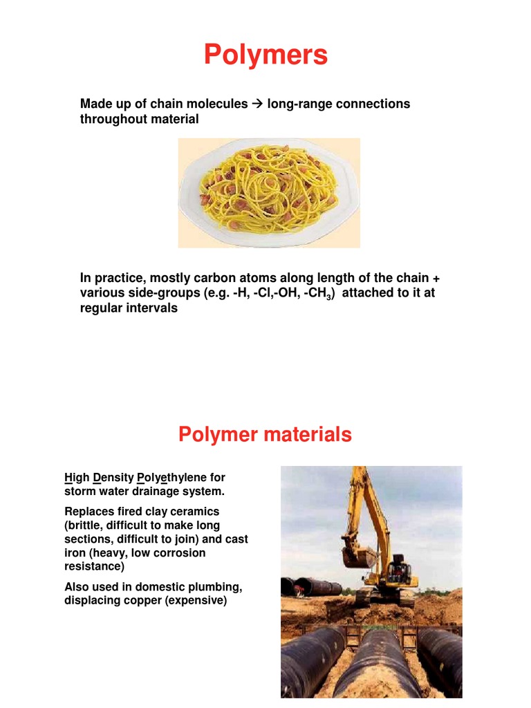 Polymers: Made Up of Chain Molecules Long-Range Connections Throughout ...