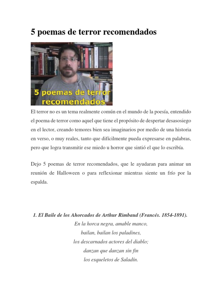 5 Poemas de Terror Recomendados | PDF