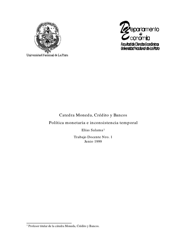 Poltica Monetaria e Inconsistencia Temporal | PDF | Curva de Phillips ...