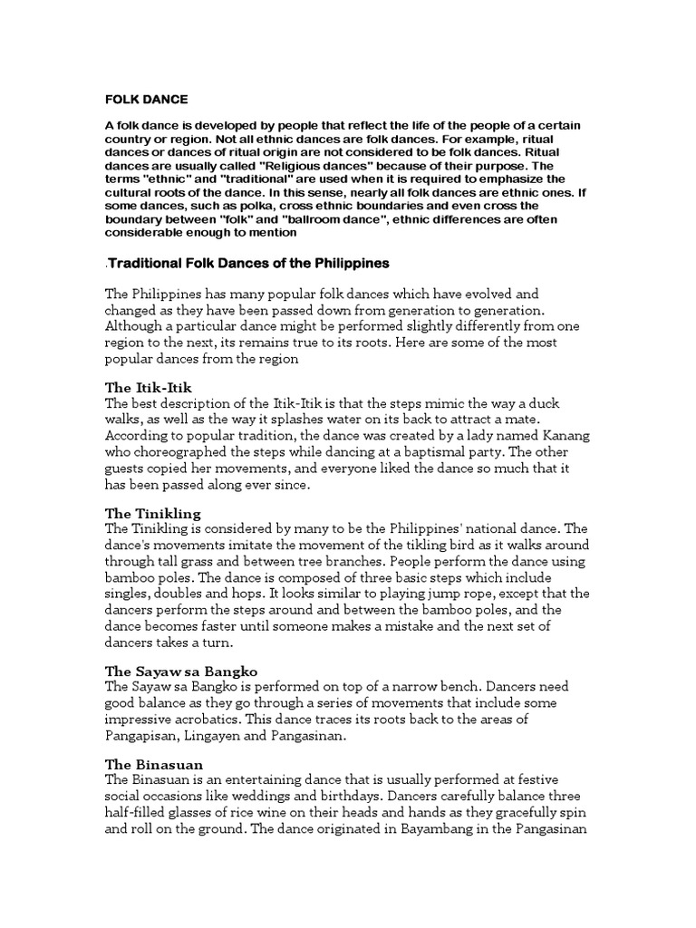 Folk Dance Report | PDF | Folk Music | Dances