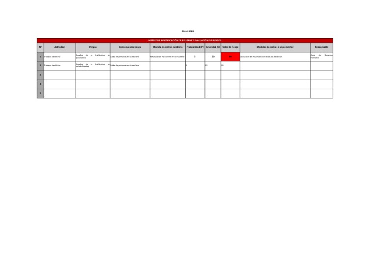 FORMATO IPER para Elaborar | PDF