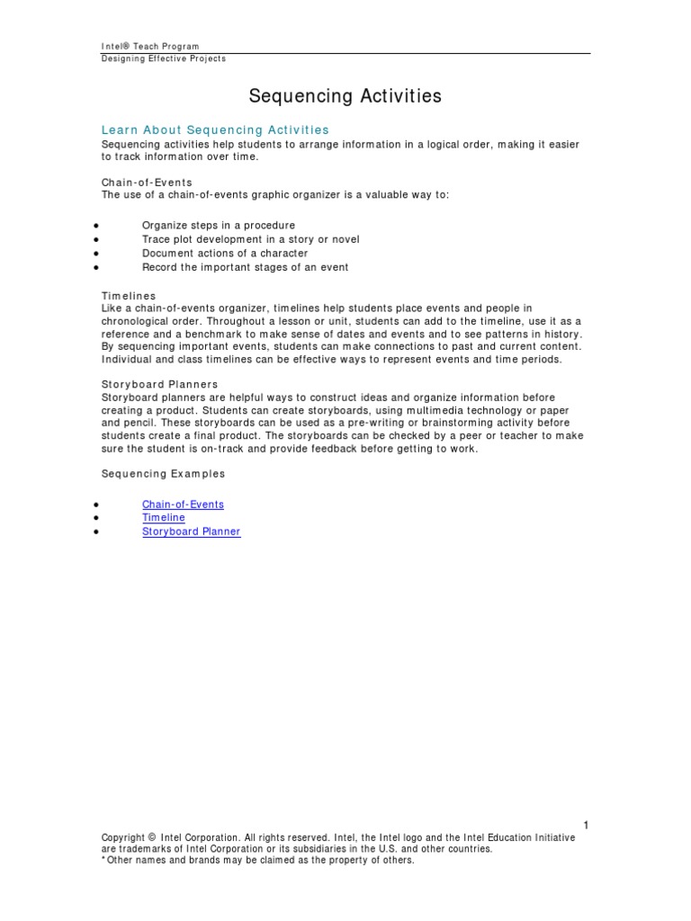 Sequencing Activities PDF | PDF | American Civil War | Information