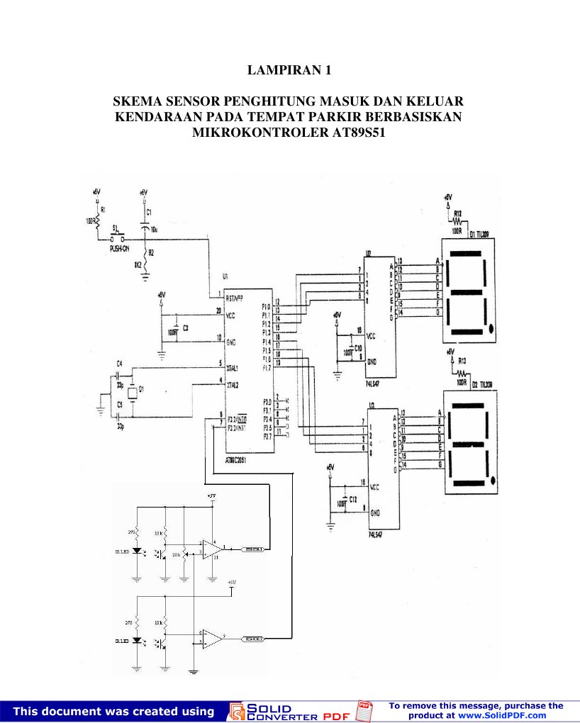 Lampiran 1 Skema Sensor Penghitung Masuk Dan Keluar Kendaraan Pada ...