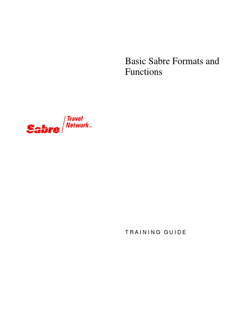 Basic Sabre Formats and Functions | PDF | Personal Identification ...